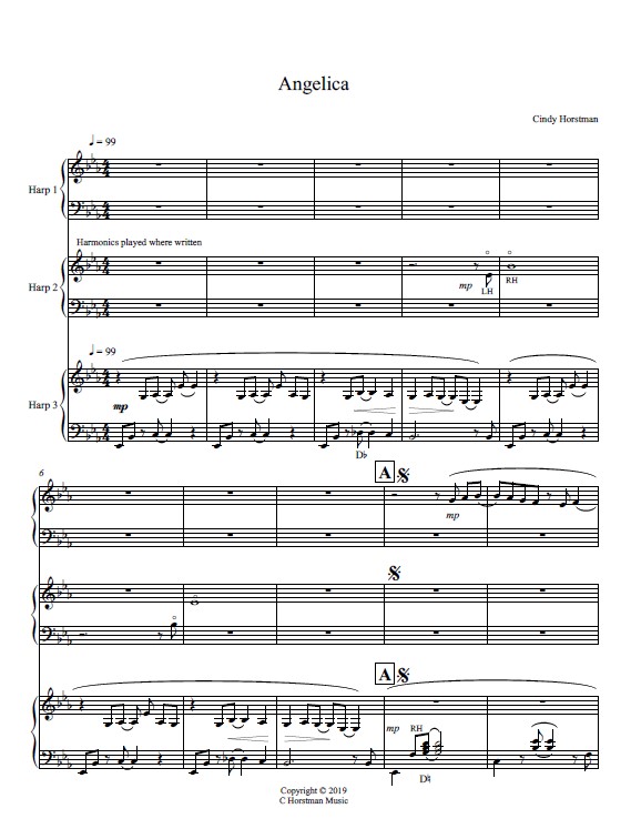 Angelica for 3 Harps by Cindy Horstman PDF Download - Harp District