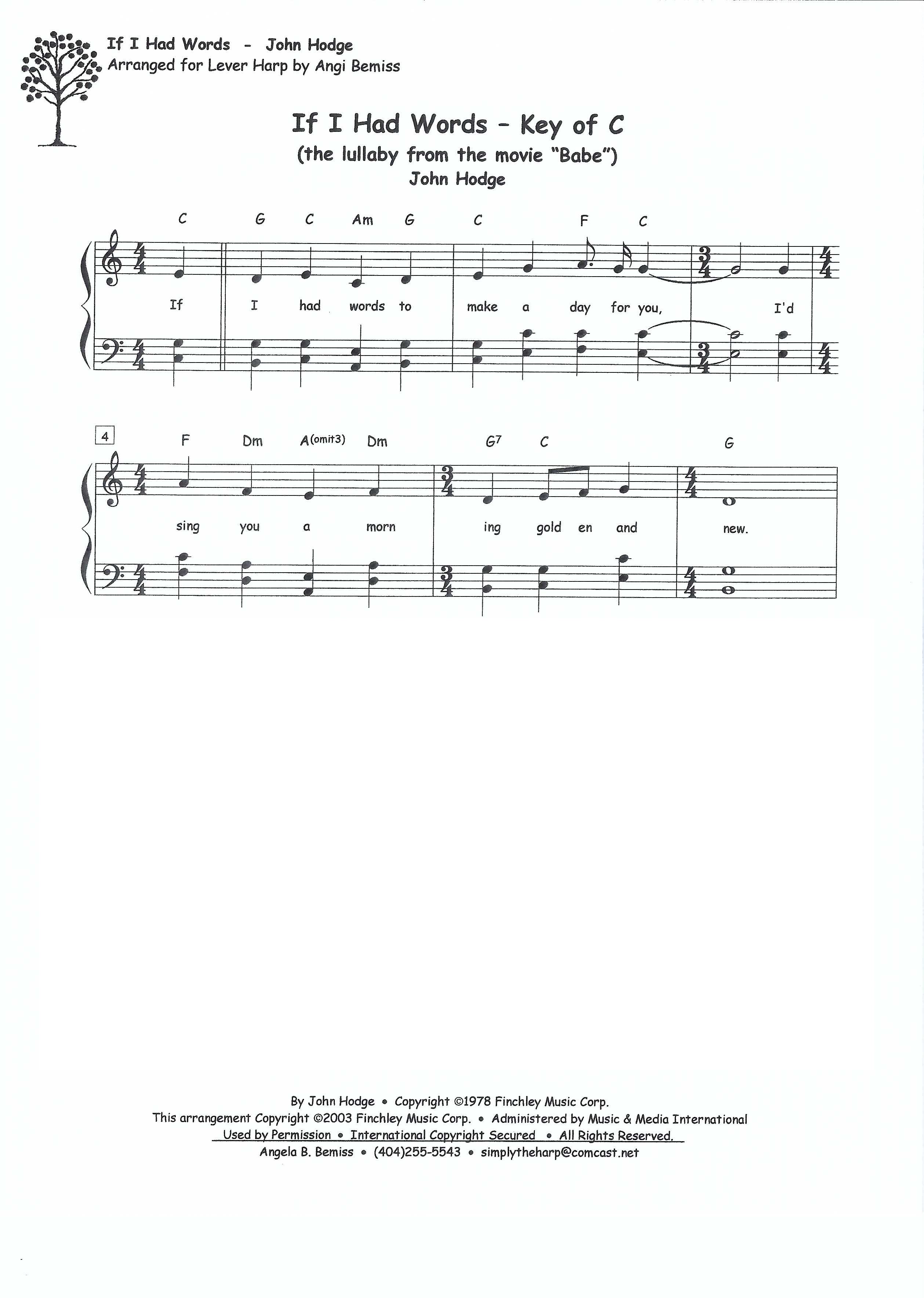 If I Had Words arr. by Angi Bemiss - Harp District