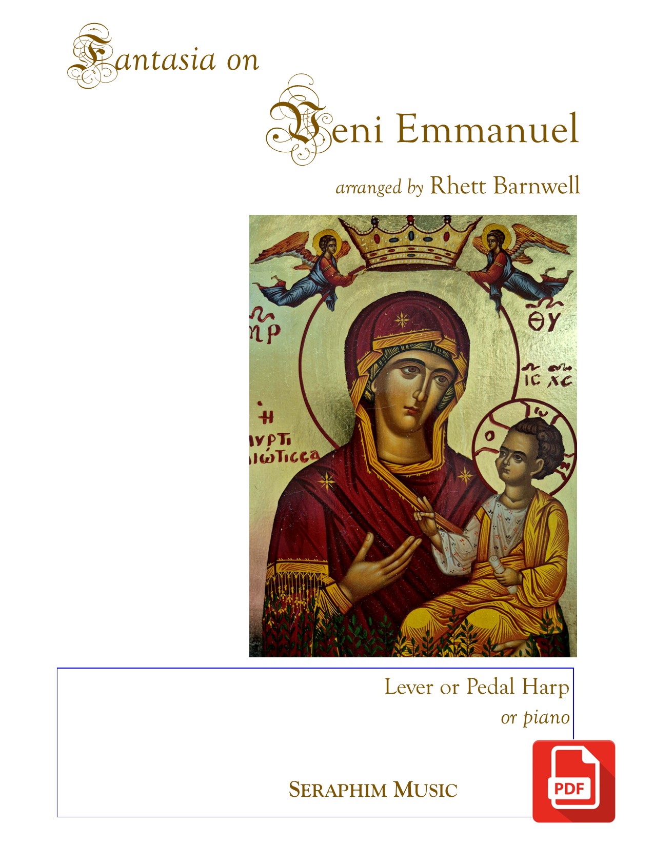 Fantasia on “Veni Emmanuel” by Rhett Barnwell - PDF Download - Atlanta Harp Center LLC