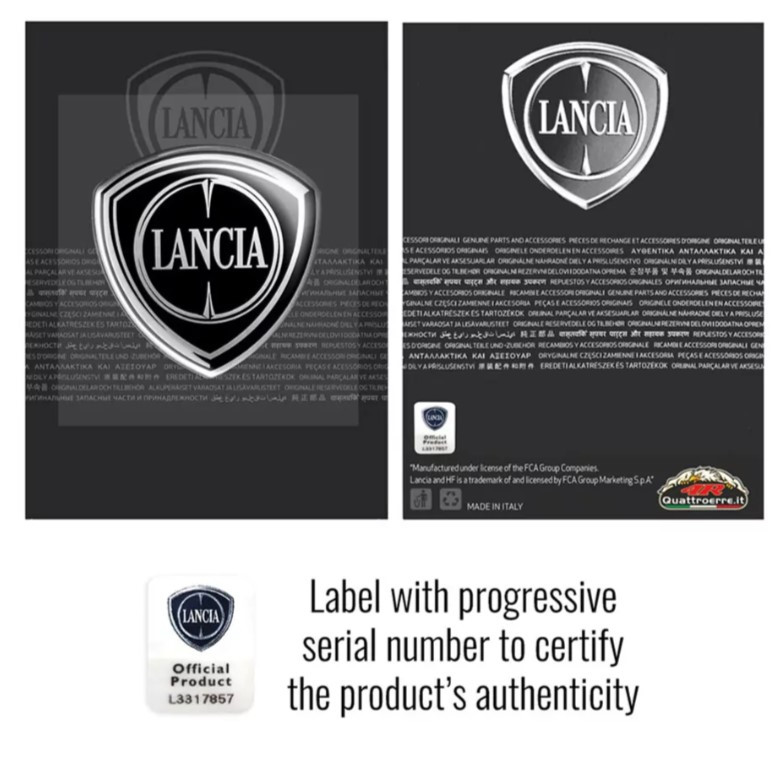 Lancia Sticker 3D Official Shield Logo EMBLEM SELF ADHESTIVE AUTHORIZED ...