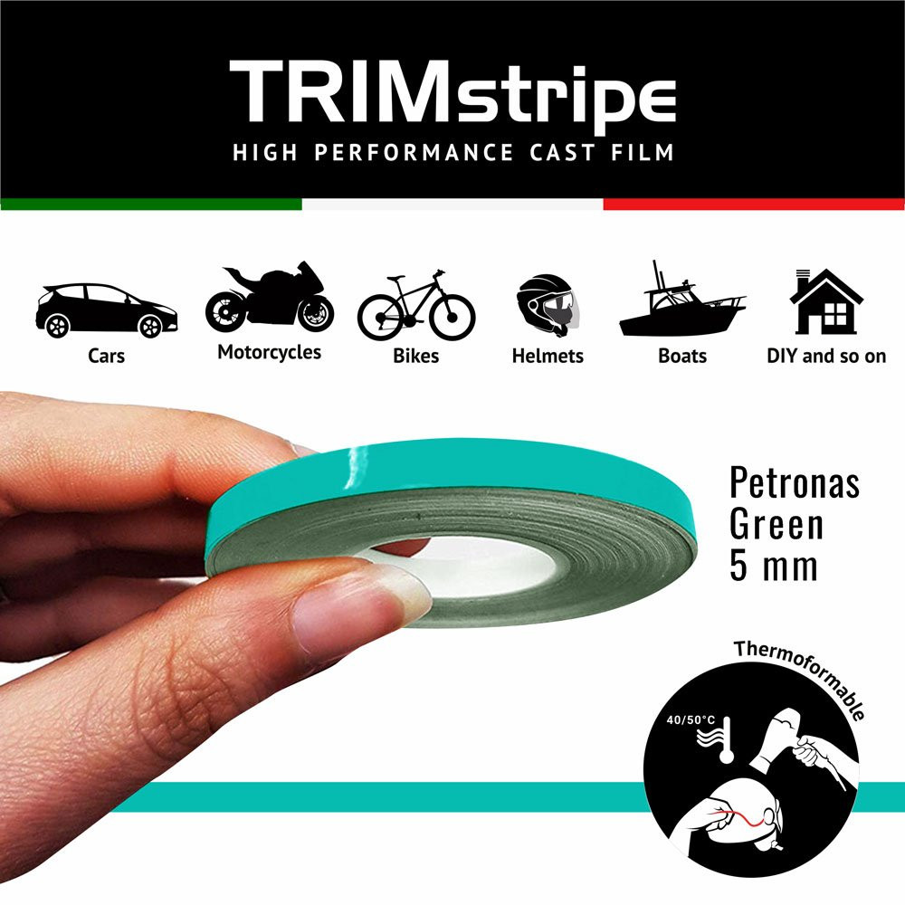 GREEN PETRONAS AUTOMOTIVE MOTORCYCLE 5mm TRIM PIN TAPE DETAIL PINSTRIPE ...