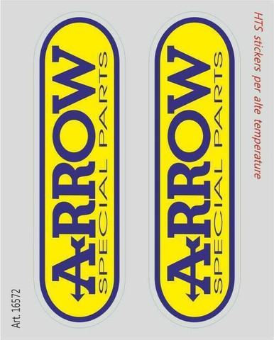 ARROW EXHAUST STICKERS SET OF TWO HTS HIGH TEMPERATURE MADE IN ITALY