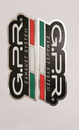 GPR GRAND PRIX RACING FOIL LOGOS STICKERS SET OF 2 MADE IN ITALY