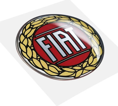 FIAT 48 MM STICKER 3D EMBLEM VINTAGE SELF ADHESTIVE AUTHORIZED MADE IN ...