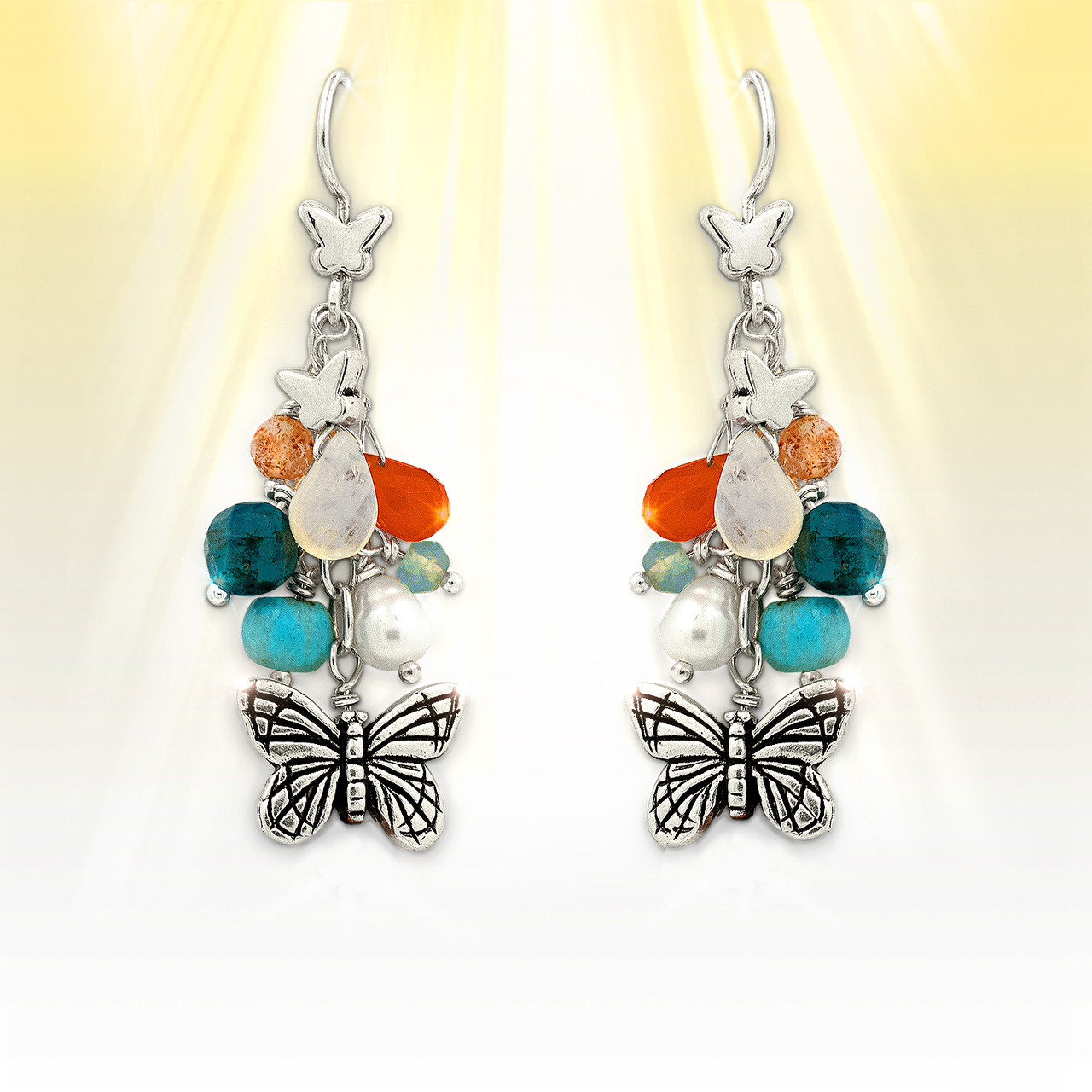 Energy Healing Earrings, Butterfly Charm Earrings | Energy Artist Julia