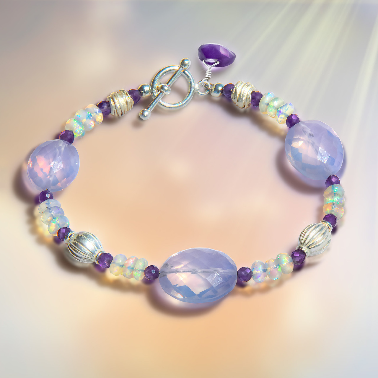 Lavender Quartz Fairy Light Bracelet