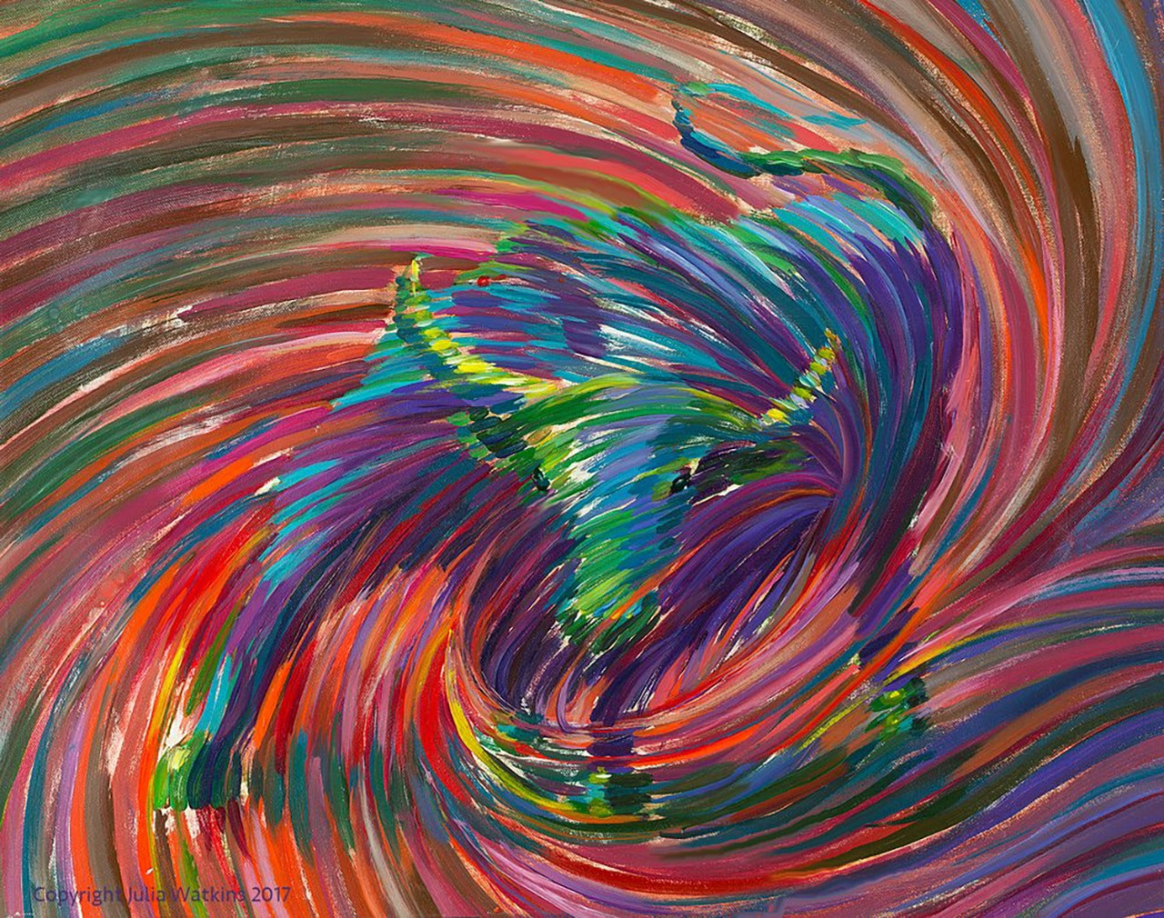 Mystic Bull Abundance Painting - Giclee Print - Energy Artist Julia