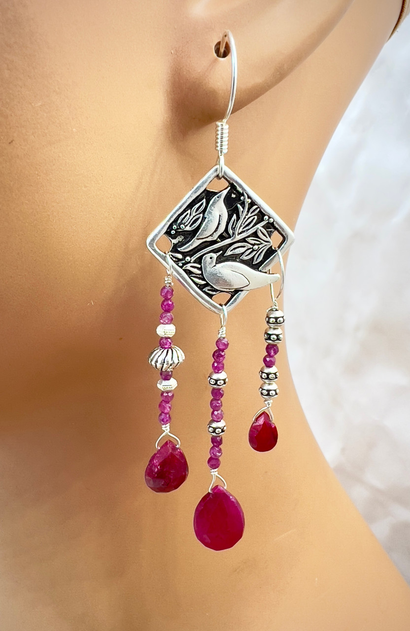 Ruby Dove Earrings