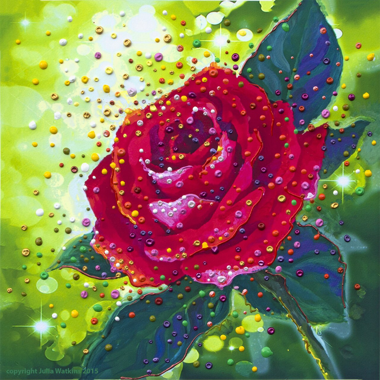 The Sacred Rose Energy Painting - Giclee Print