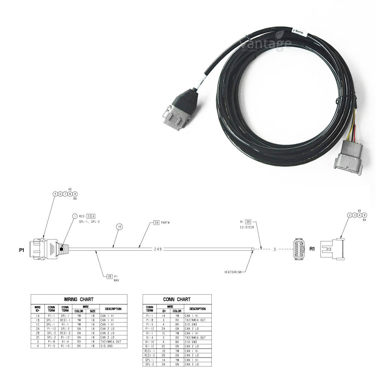 Vantage Northeast | Trimble | Precision Ag | EZ Steer to NAV 500 Cable