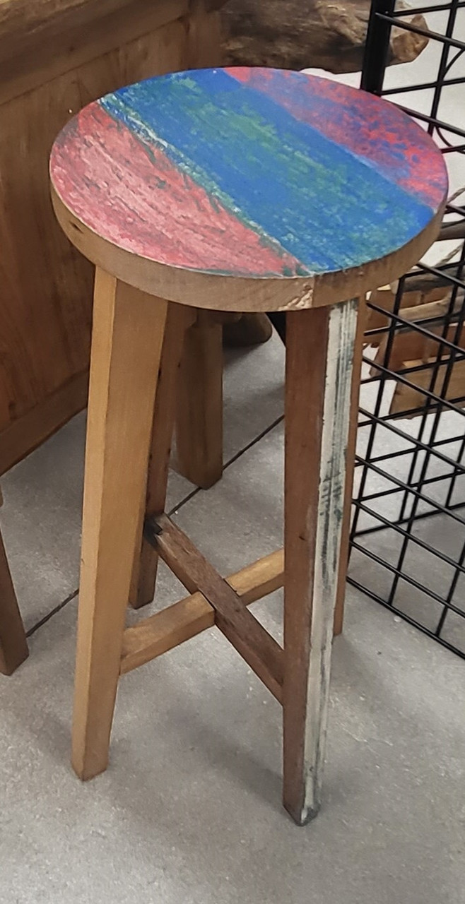 Round Shipwreck Wood Stools FST019
