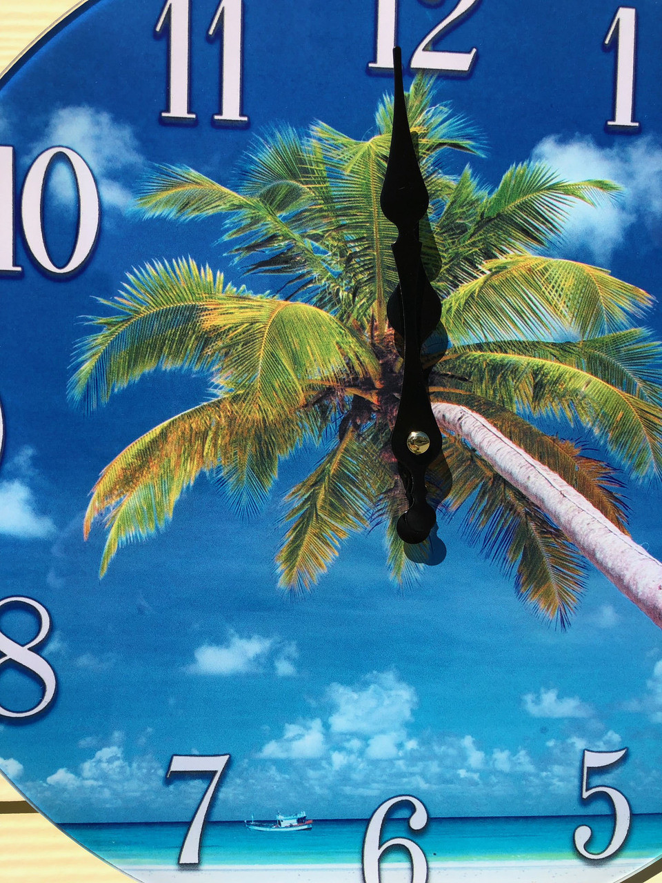 Glass Clock Palm Tree