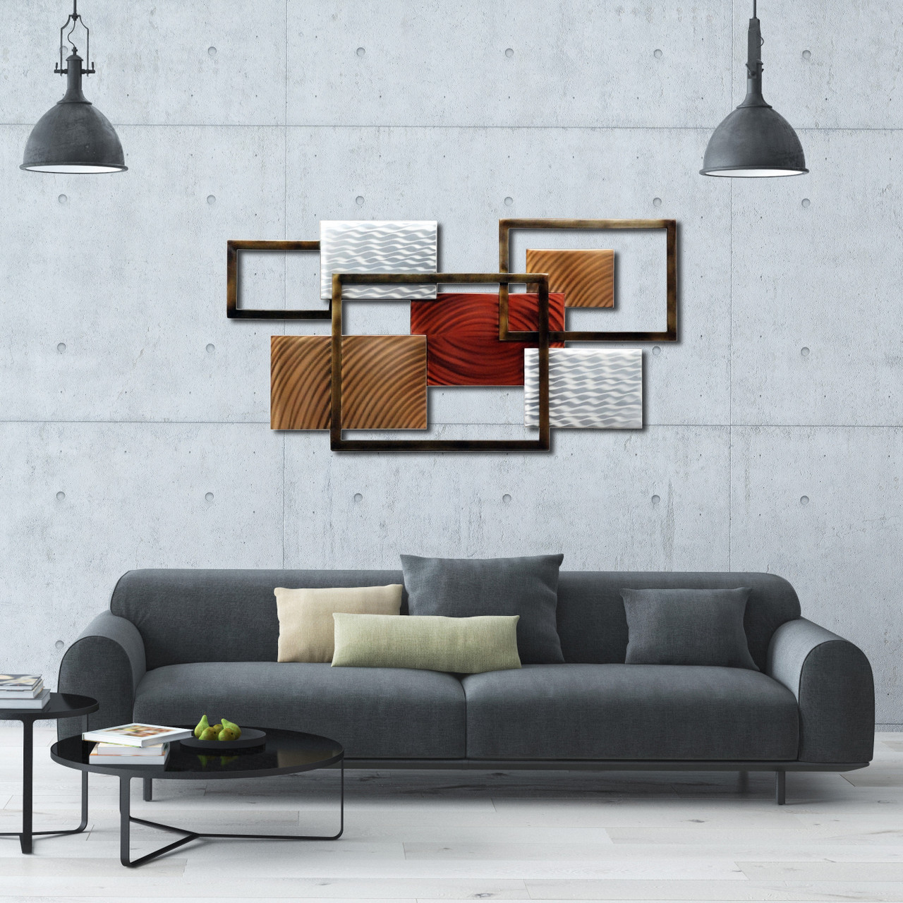 Framed Array III Metal Wall Sculpture MM626
