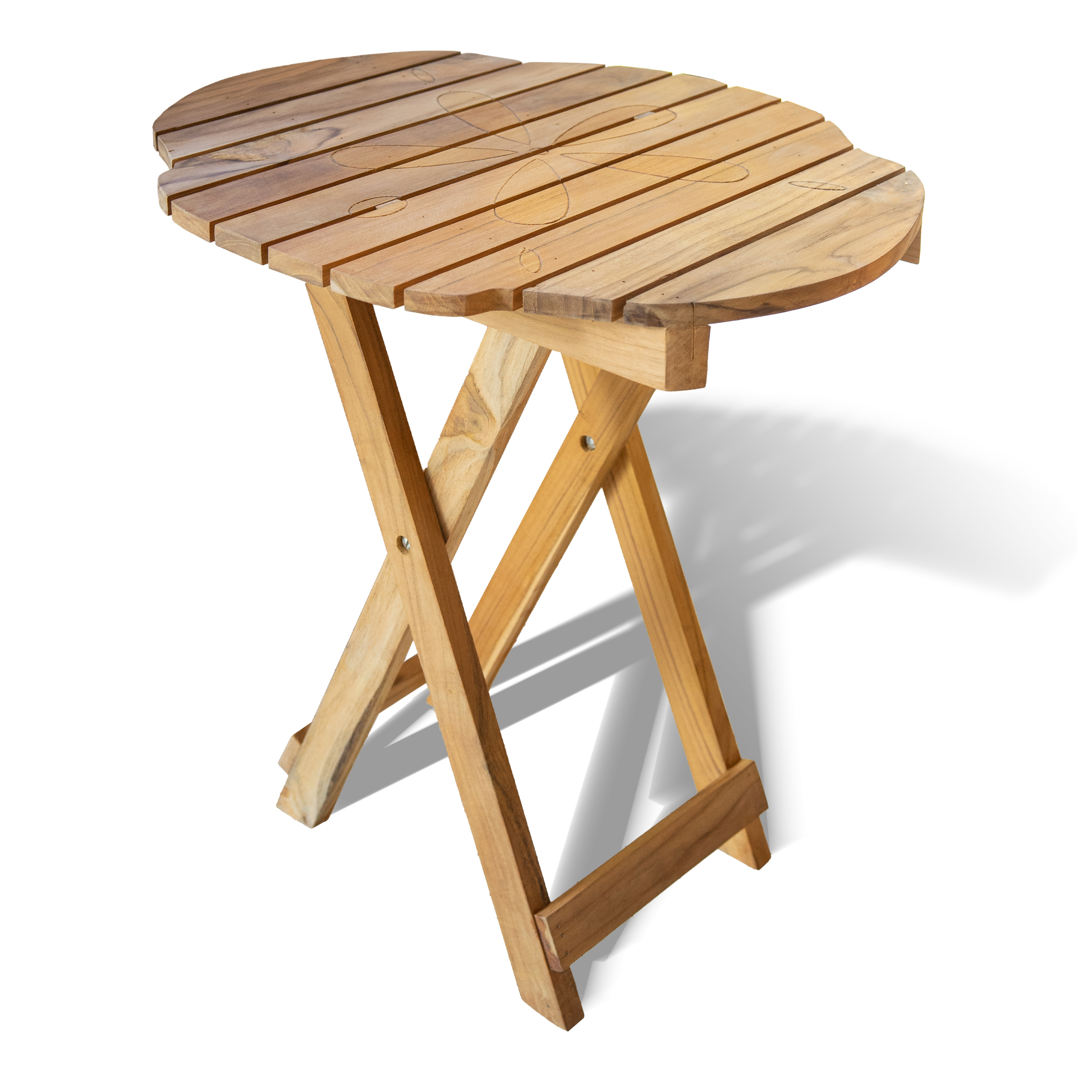 Teak Sand Dollar Folding Table B140T