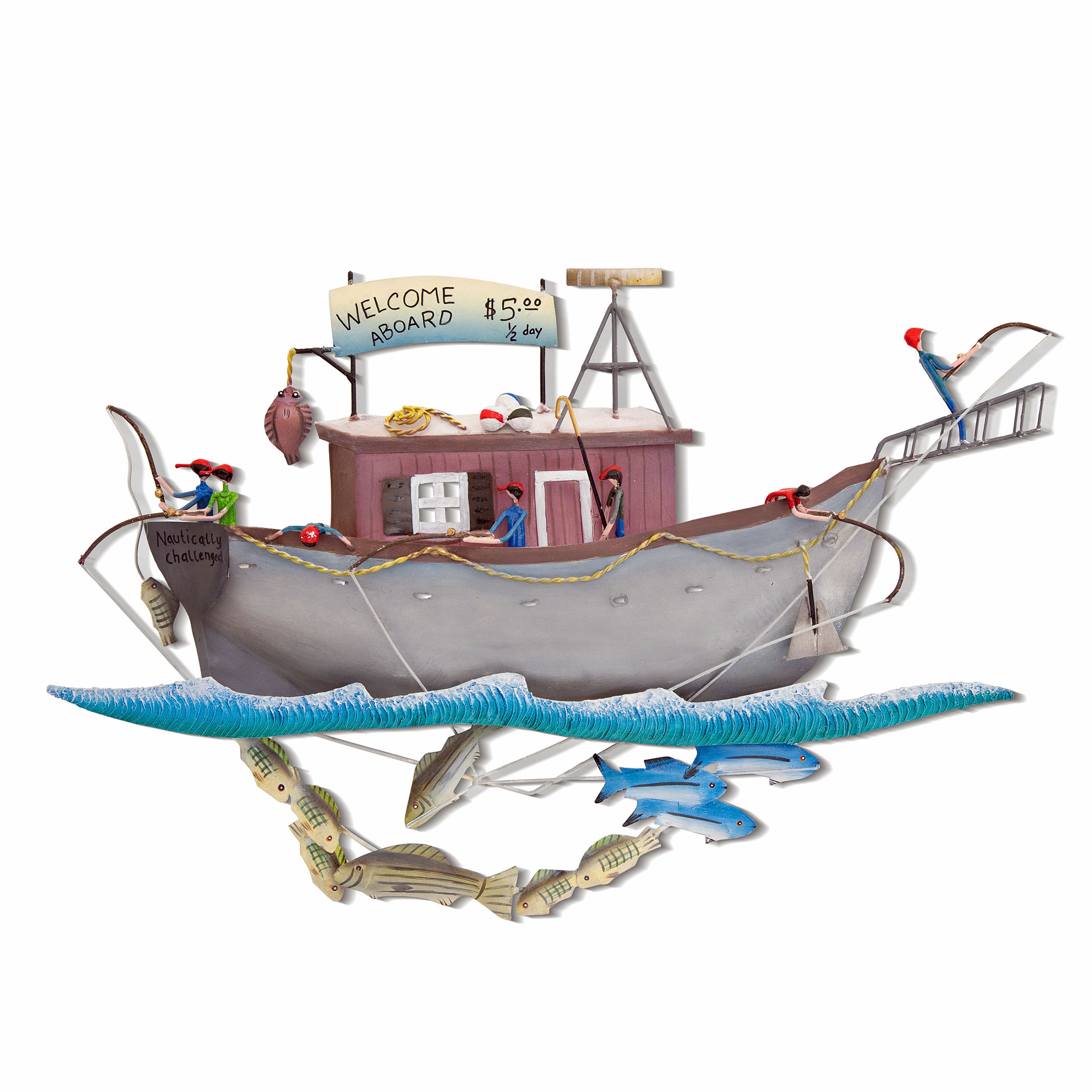 Party Boat - Metal wall sculpture