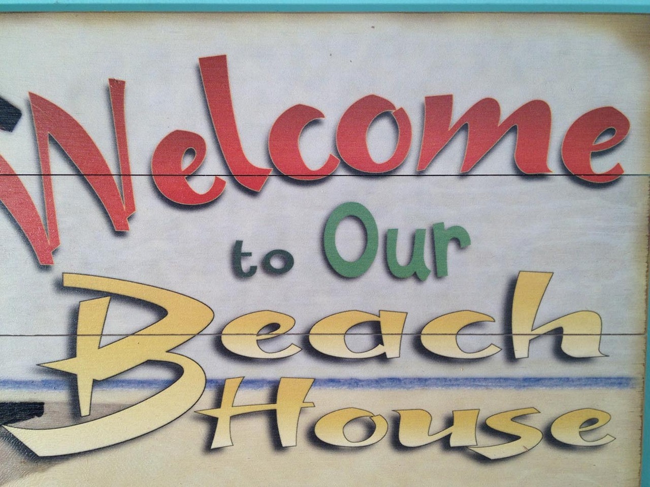 Welcome to Our Beach House Wooden Wall Sign