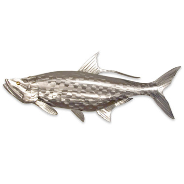 Silver Tarpon Fish Large Metal Wall Art - MM153
