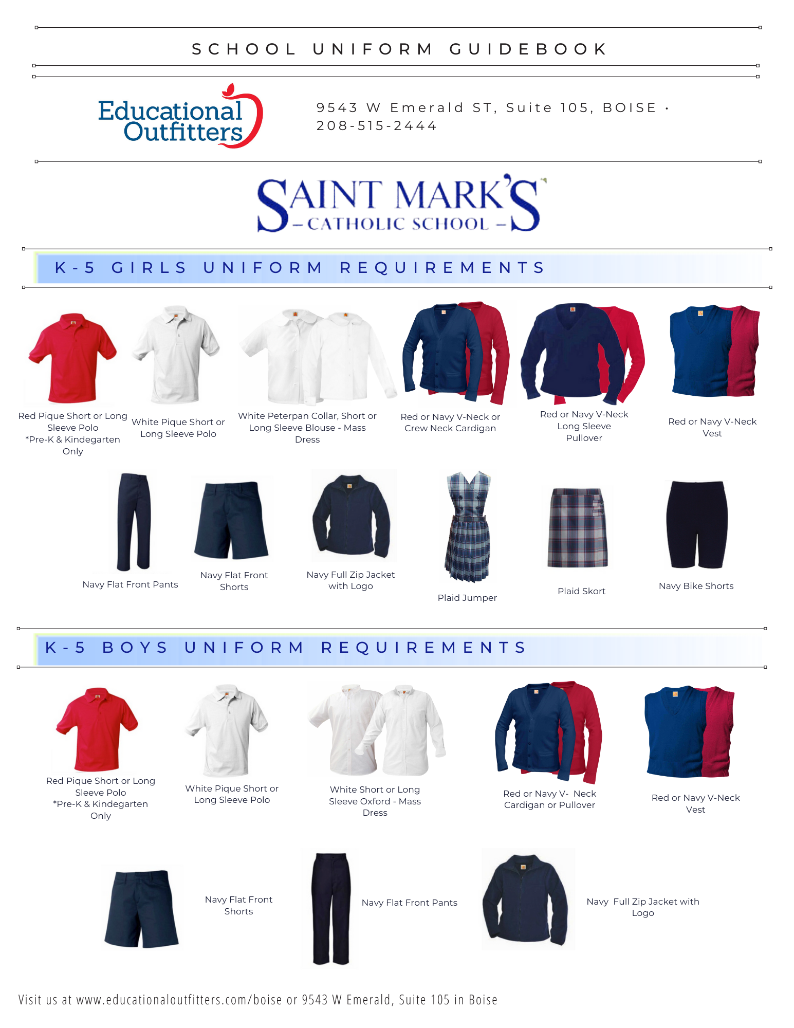 Find My School - St. Mark's Catholic School - Uniform Guide ...