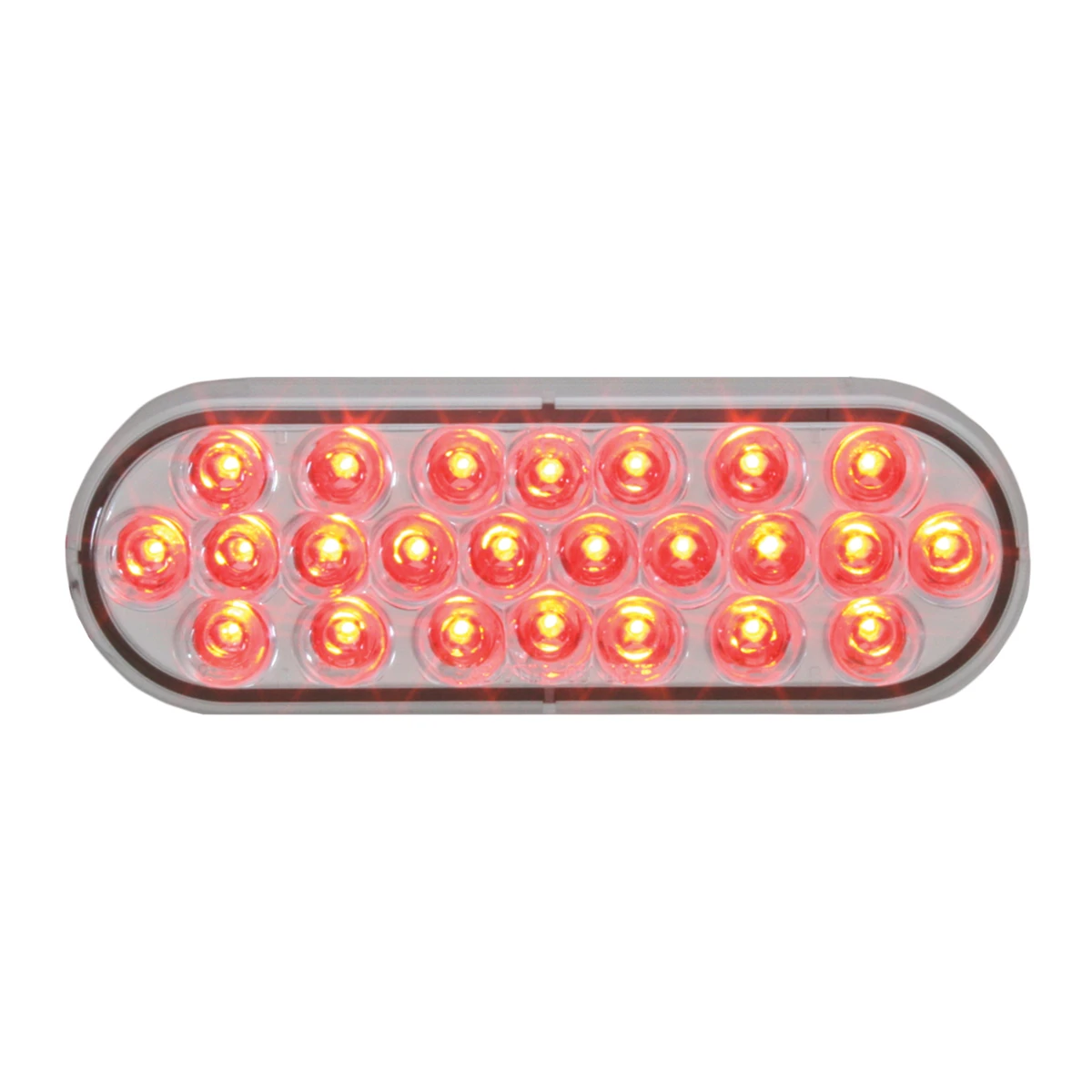 OVAL PEARL RED/CLEAR 24-LED