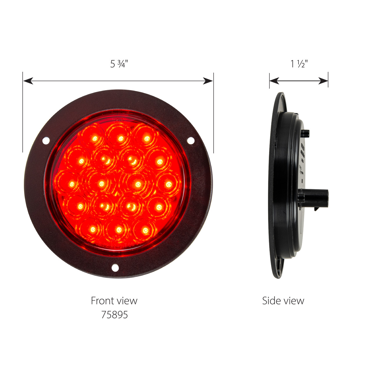75895 Fleet Series 4" LED Light w/ Black Flange Mount & 3-Pin Plug ...