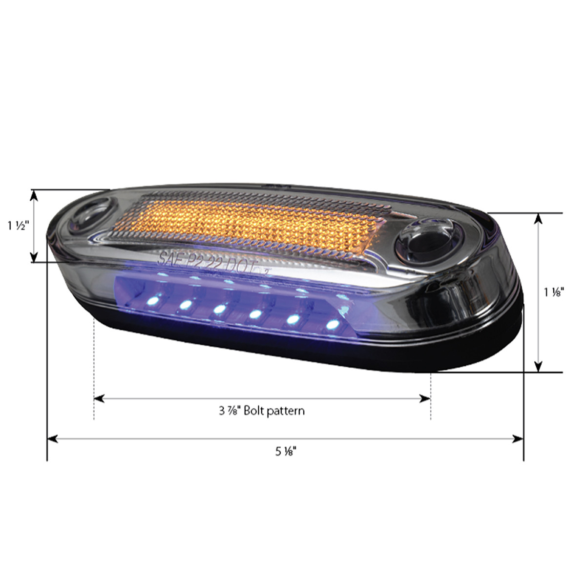 77597 5-1/8" Rectangular LED Side Marker Light w/ Under Glow Effect ...