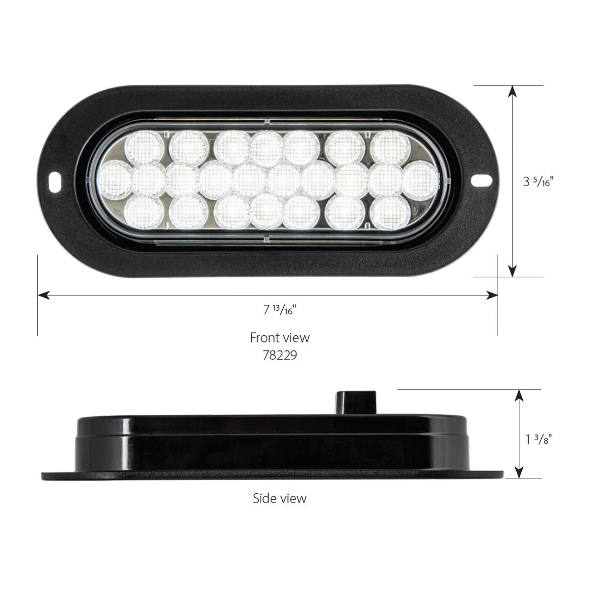 78227 Pearl Series Oval Flange Mount LED Light - Grand General ...