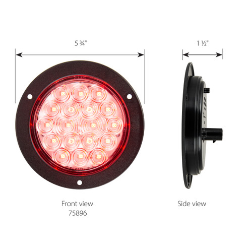 75896 Fleet Series 4" LED Light w/ Black Flange Mount & 3-Pin Plug ...