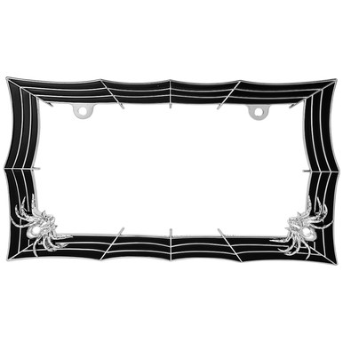 60468 Two-Tone Spider & Web License Plate Frame w/ 2 Holes - Grand ...