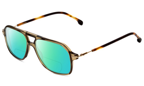 Carrera 239-4C3 Pilot Polarized BI-FOCAL Sunglasses Olive Green 54mm 41 ...