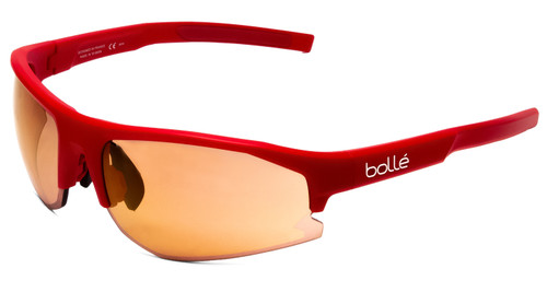 Bolle Bolt 2.0 Wrap Semi-Rimless Designer Sunglasses in Matte Red ...