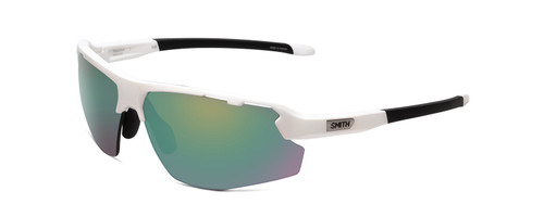 Smith Resolve Wrap Semi-Rimless Sunglasses White/CP Opal Blue Mirror ...