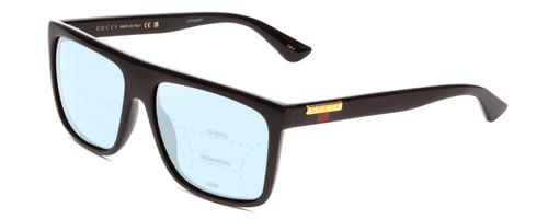 GUCCI GG0748S Men's Square Progressive Blue Light Glasses Gloss Black ...
