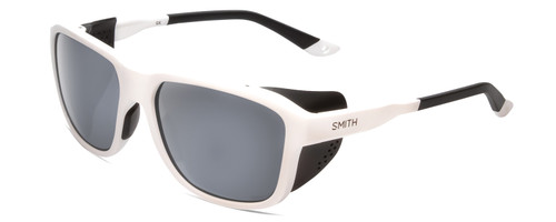 Smith Embark Wrap Sunglasses in White & ChromaPop Polarized Platinum ...