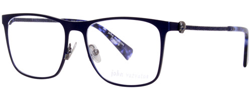 John Varvatos V182 Unisex Reading Glasses Navy Blue Gunmetal Skulls 55 ...