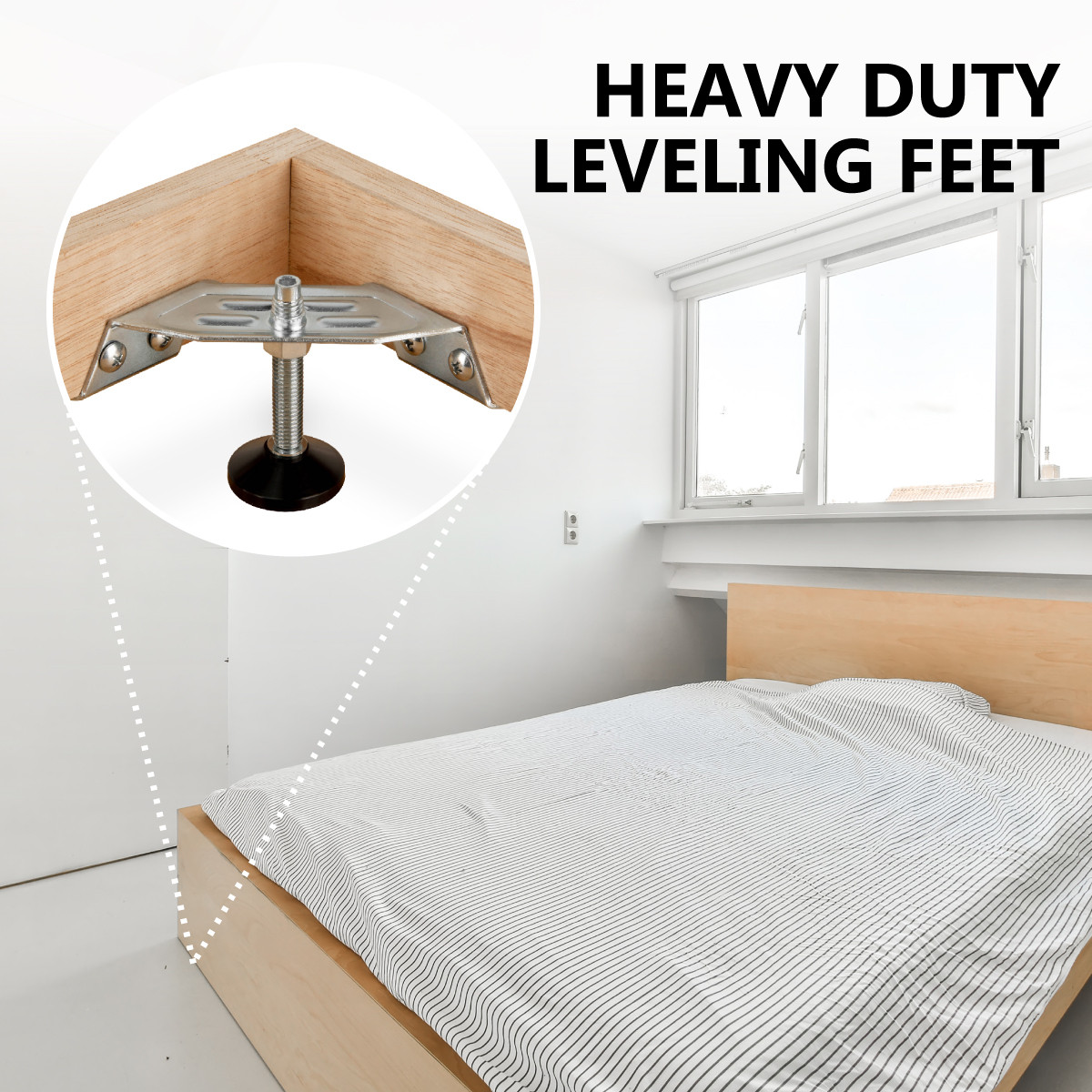 Corner Bracket Levelers, 4 PK | POWERTEC Cabinet Hardware, Shelf ...