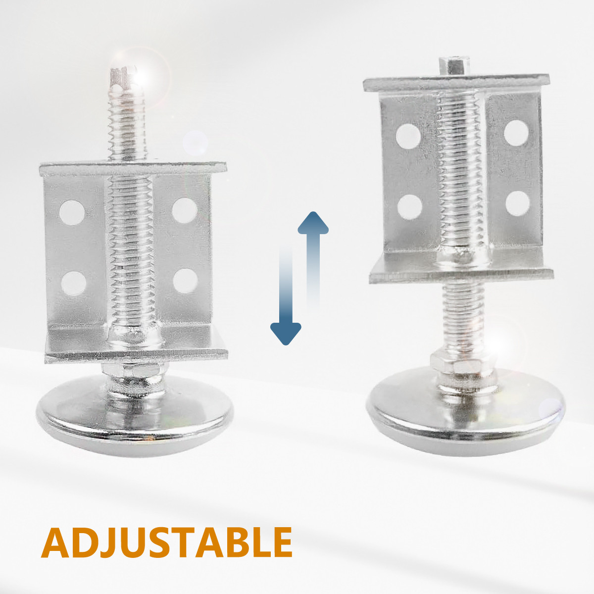 Adjustable U-Bracket Leg Levelers with Non-Marring Leveler Pads-4PK ...