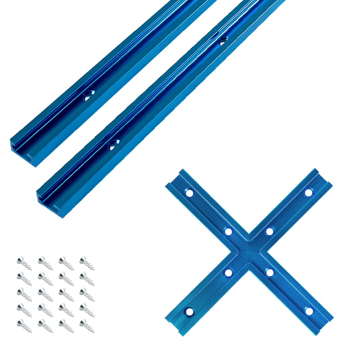 Double-Cut Profile Universal T-Track with Predrilled Mounting Holes 4PK ...