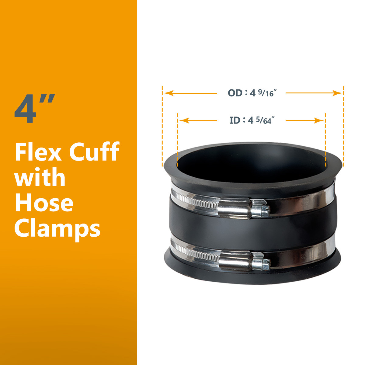 70322 4" to 2-1/2" Reducer and 4" Dust Control Flex Cuff with Hose ...