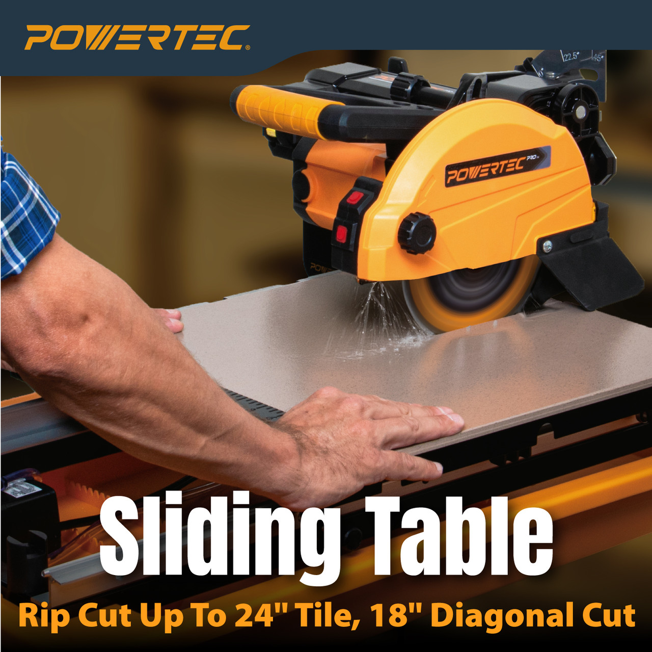 Best Wet Tile Saw with Stand 7 Inch - POWERTEC