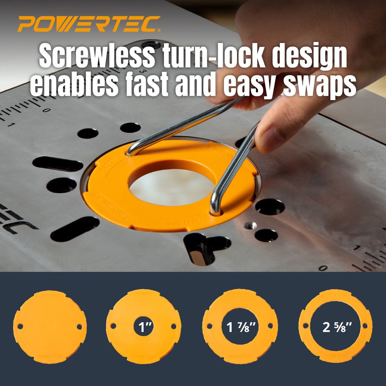 71850 Aluminum Router Table Insert Plate with Reducer Rings, Leveling ...