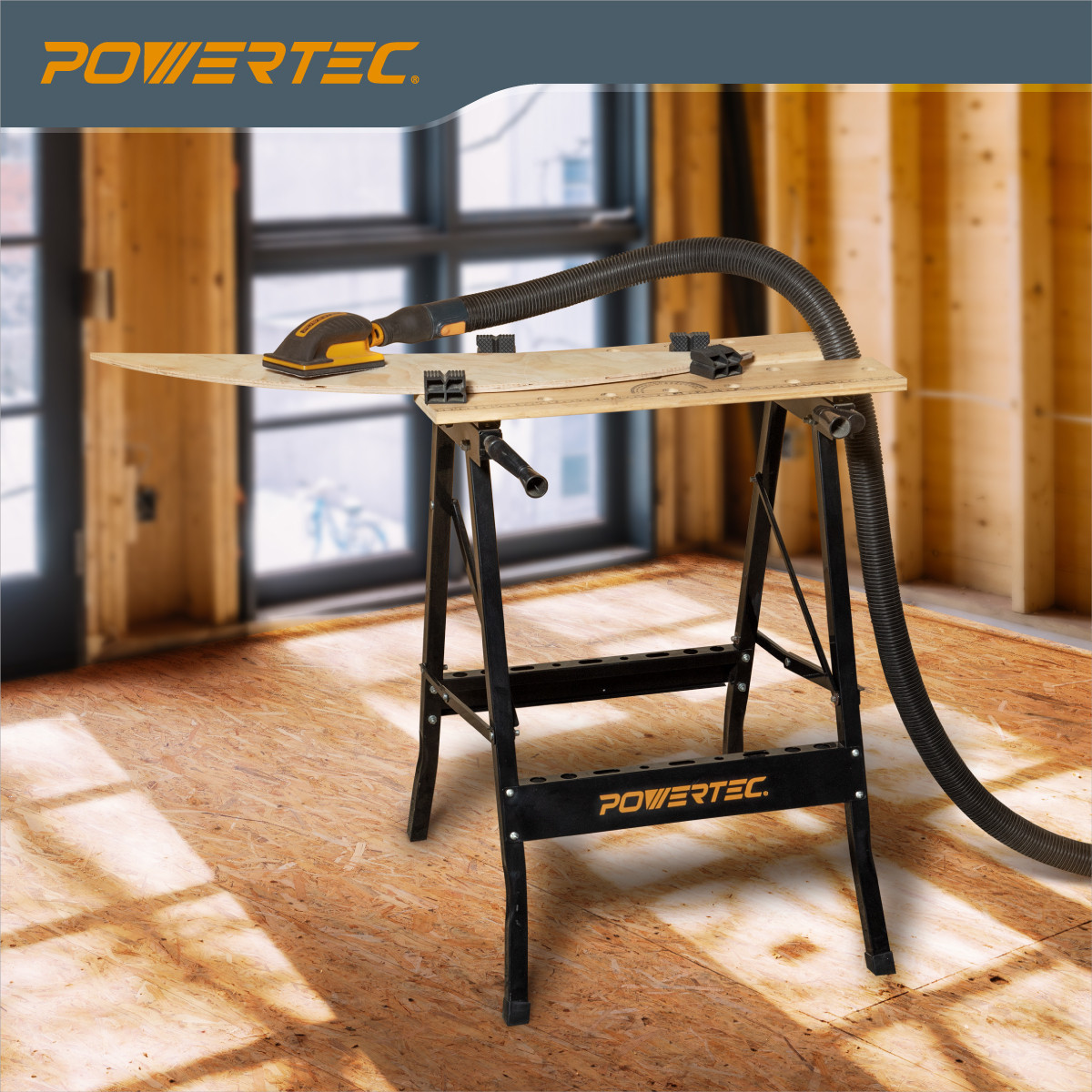 POWERTEC-Workstand with Bamboo Top | POWERTEC Saw Stands, Woodwork ...