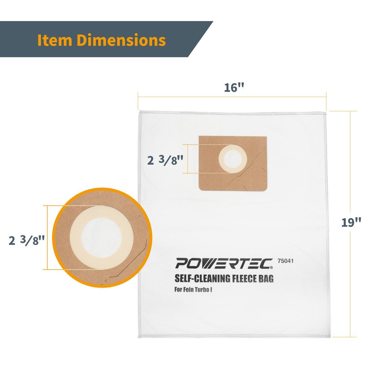 Self-Cleaning Fleece Bag for Fein Turbo I, 5PK - POWERTEC Wood Dust ...