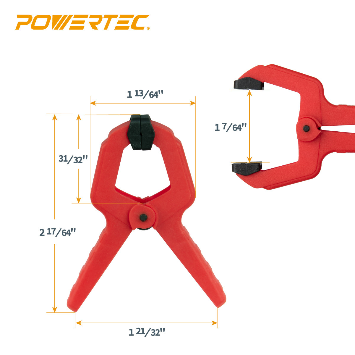 POWERTEC-1-Inch Mini Spring Clamps, 20 PK | POWERTEC Woodworking Tools ...