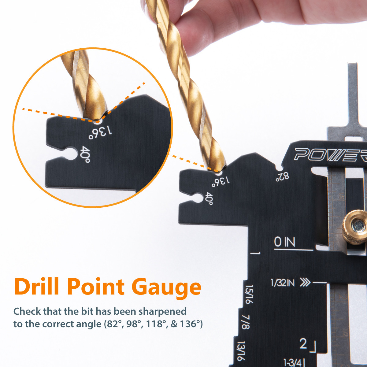 POWERTEC-Universal 5-in-1 Measuring Gauge Woodworking Tool - Drill ...