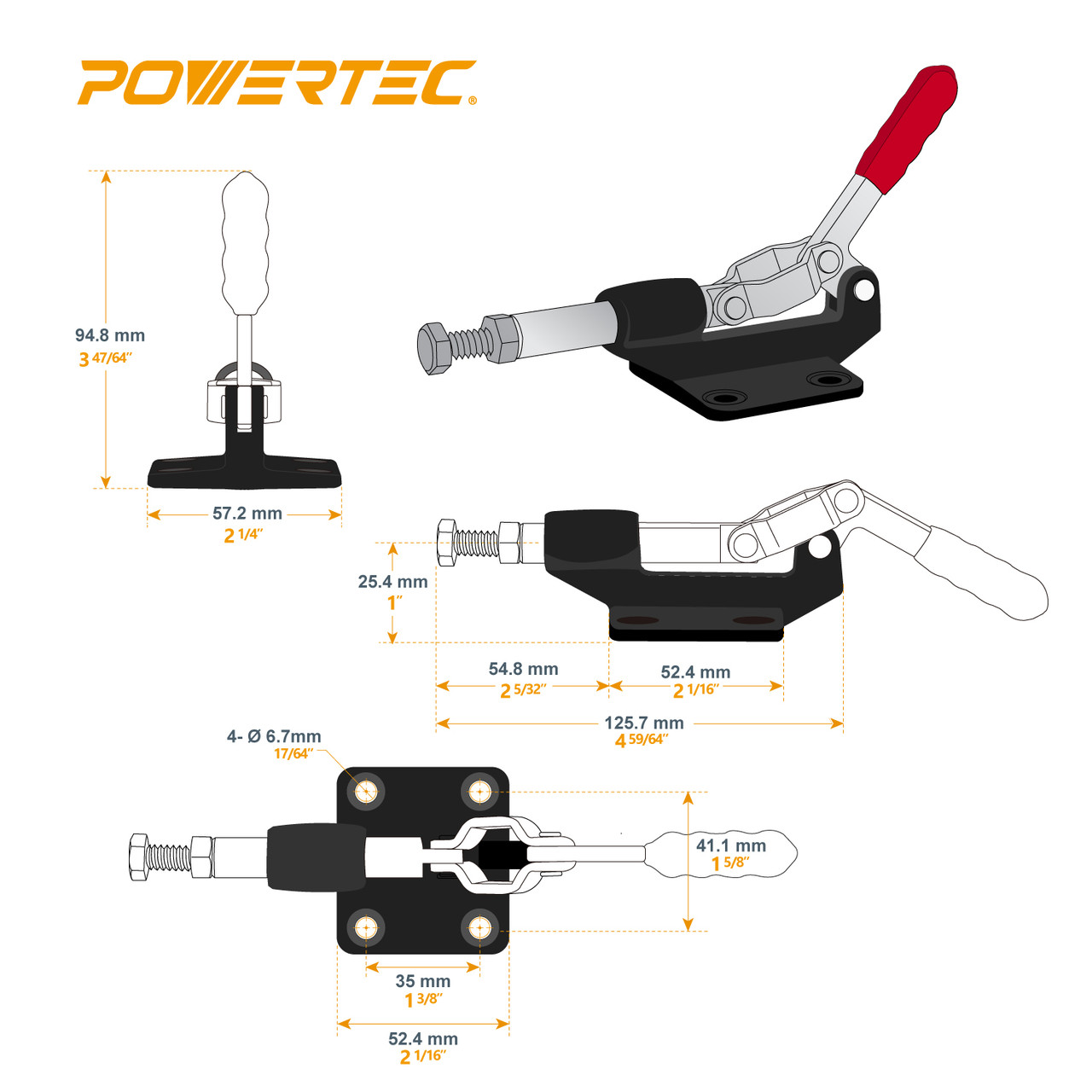20318-P4 Push Pull Toggle Clamp | Heavy Duty 500 lb Holding Capacity ...