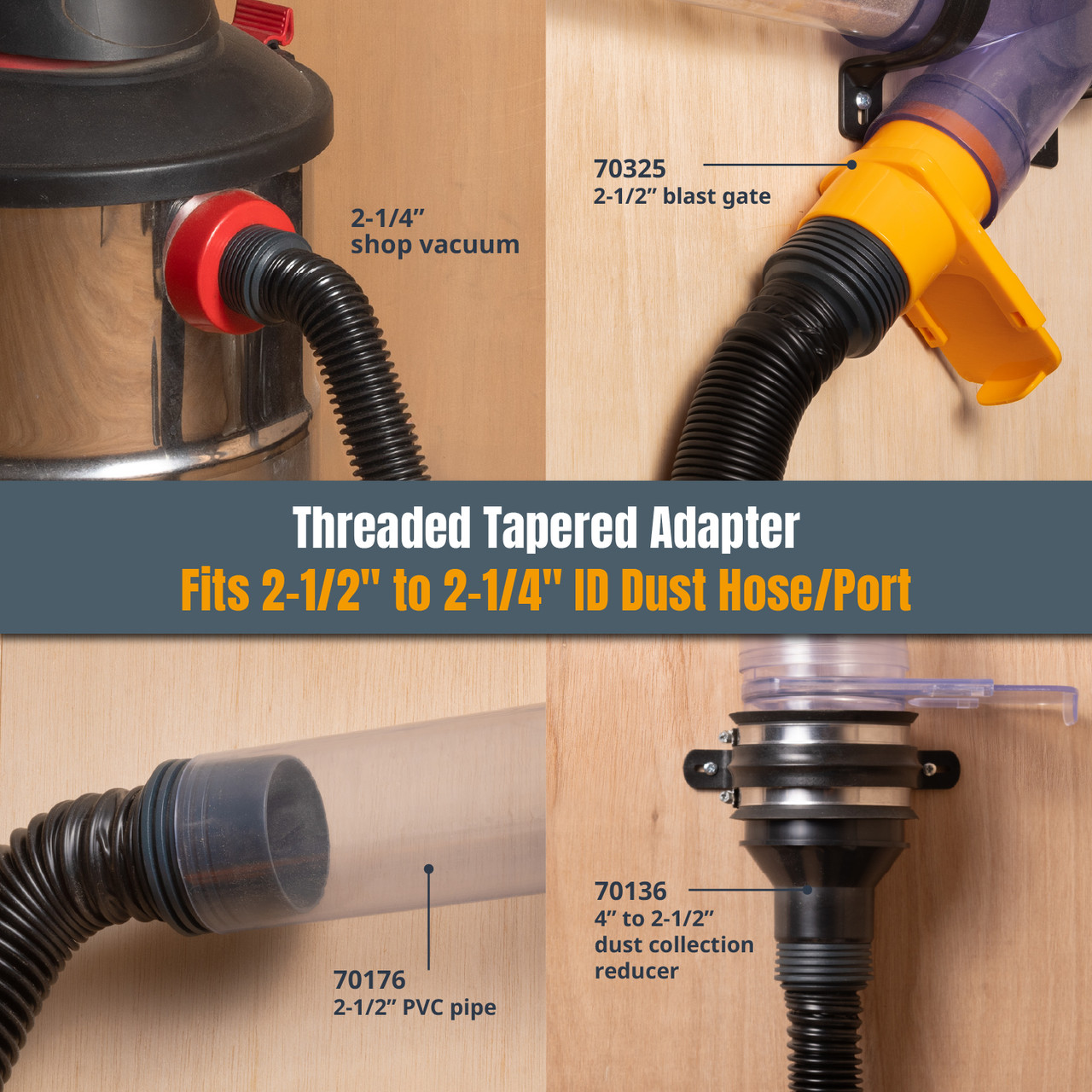 70376 Power Tool Vacuum Hose Kit with 10' Hose