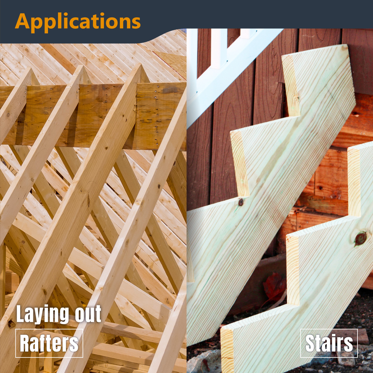 POWERTEC Framing Square, 16 x 24 Inch Steel Carpenter Square