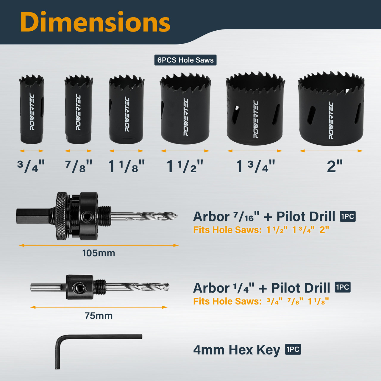 14901 Bi Metal Hole Saws 9-Piece Kit