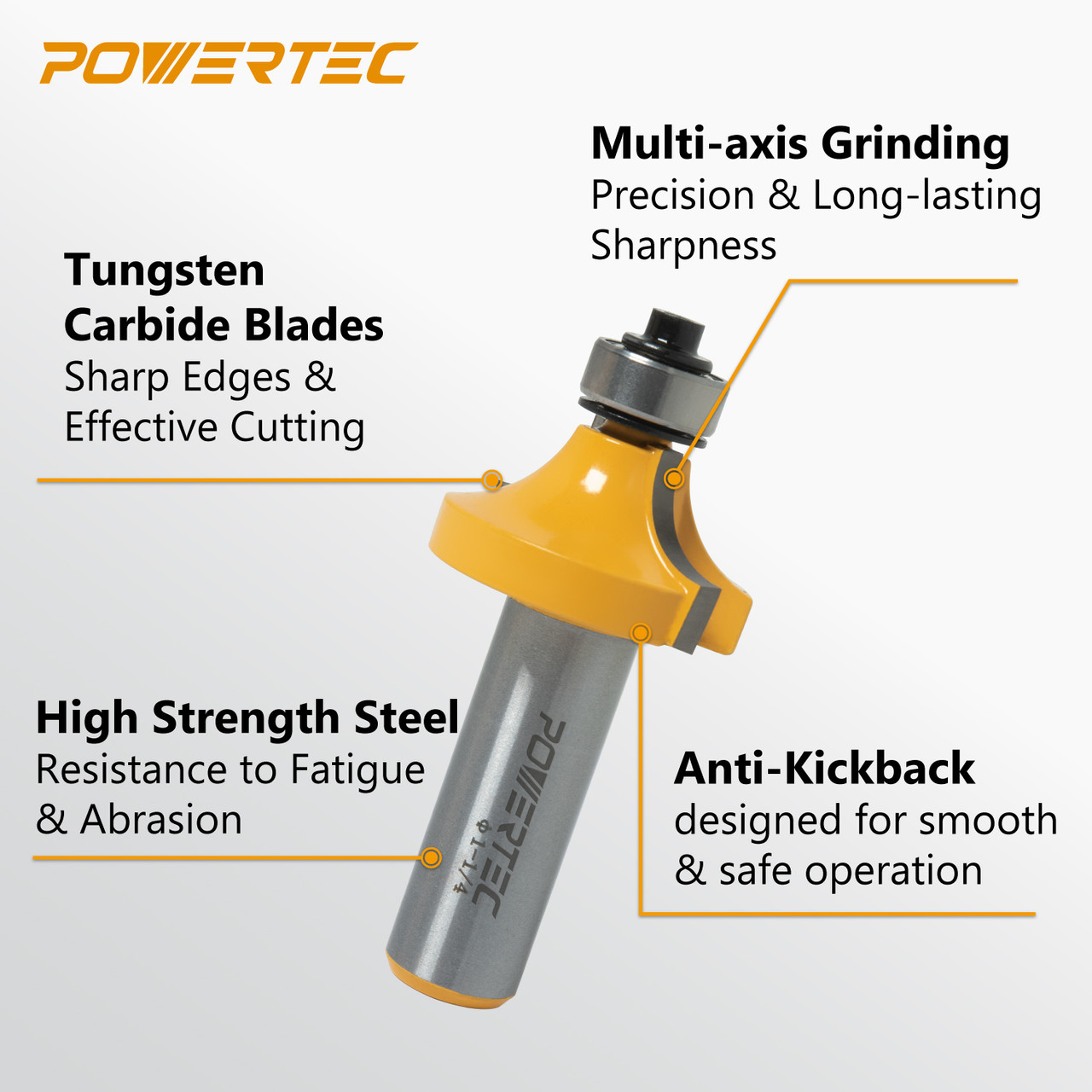 73049 Router Bit, Edge Forming Roundover R3/8" x 5/8", 1/2 Inch Shank, 1 PK