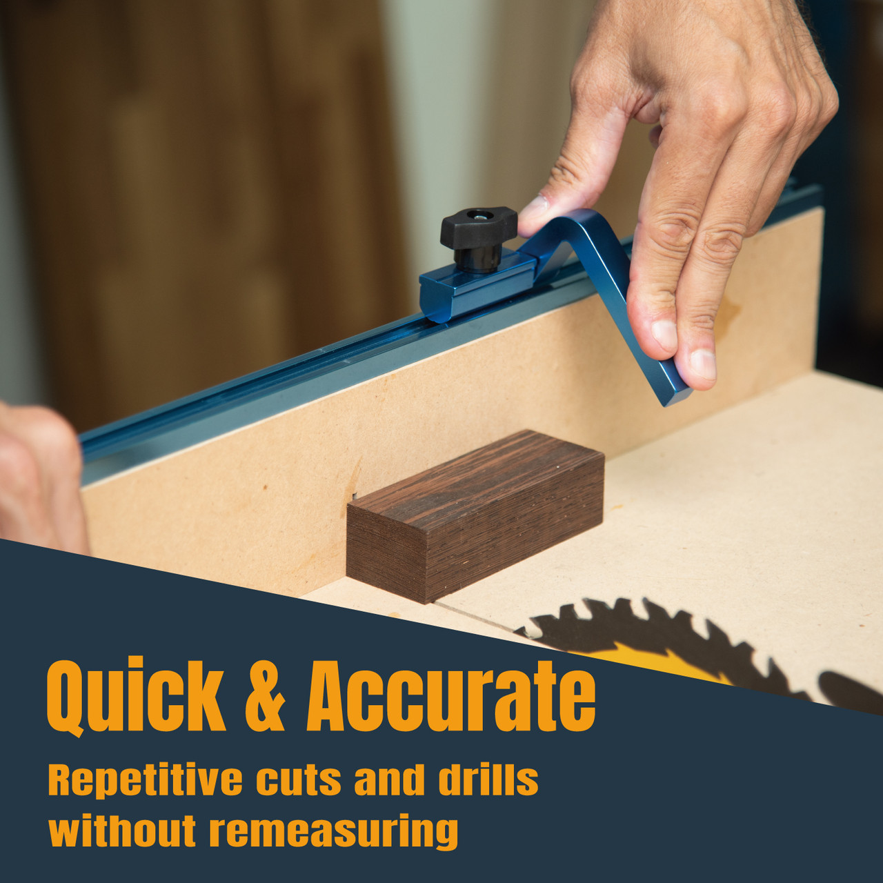 3-Inch Fence Flip Stop with T-Bolt for Woodworking - POWERTEC